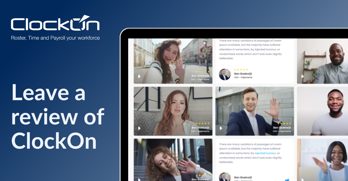 Leave ClockOn a testimonial